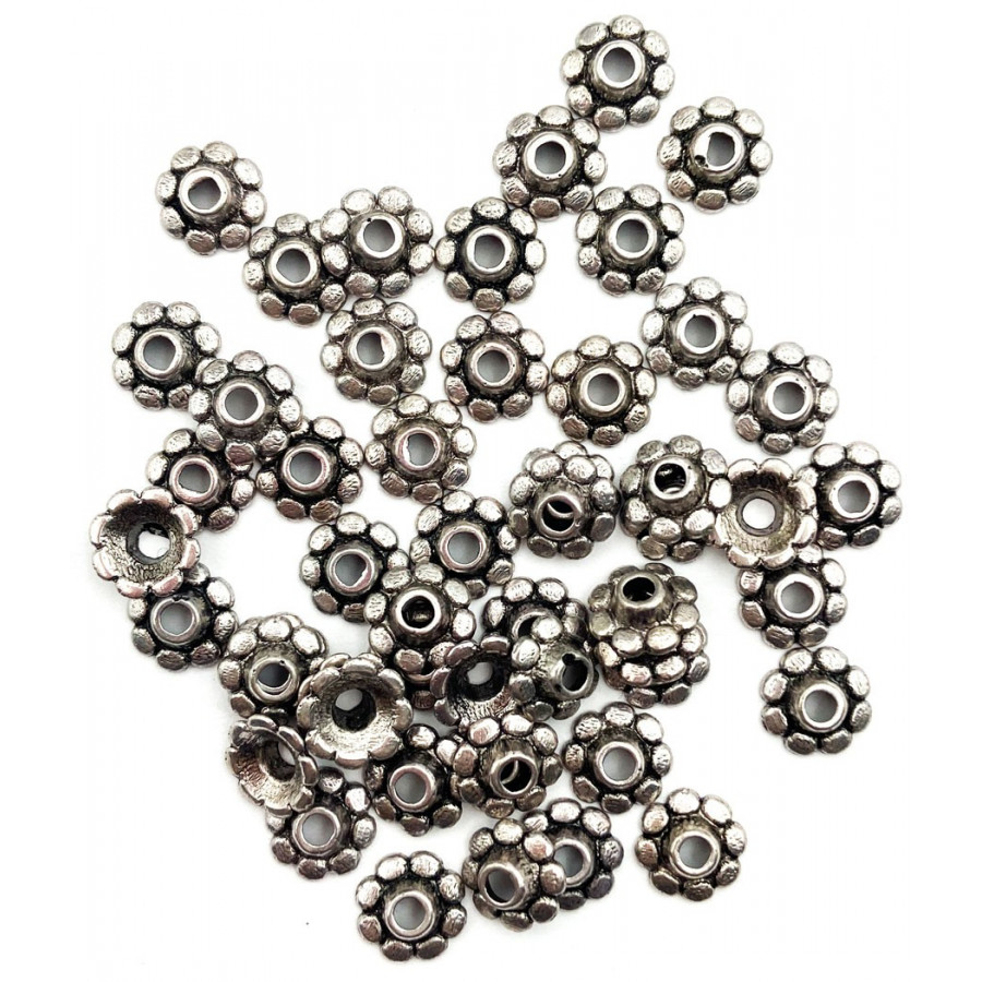 Bead Caps Findings 16 caps Silver pewter bead cap etna.com.pe